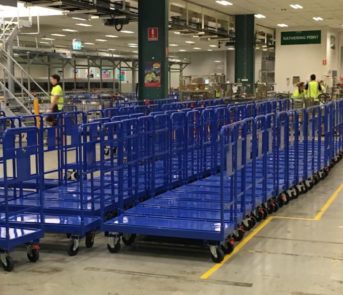 300KG 400KG Heavy Duty Platform Trolley Blue Hand Truck Push Cart