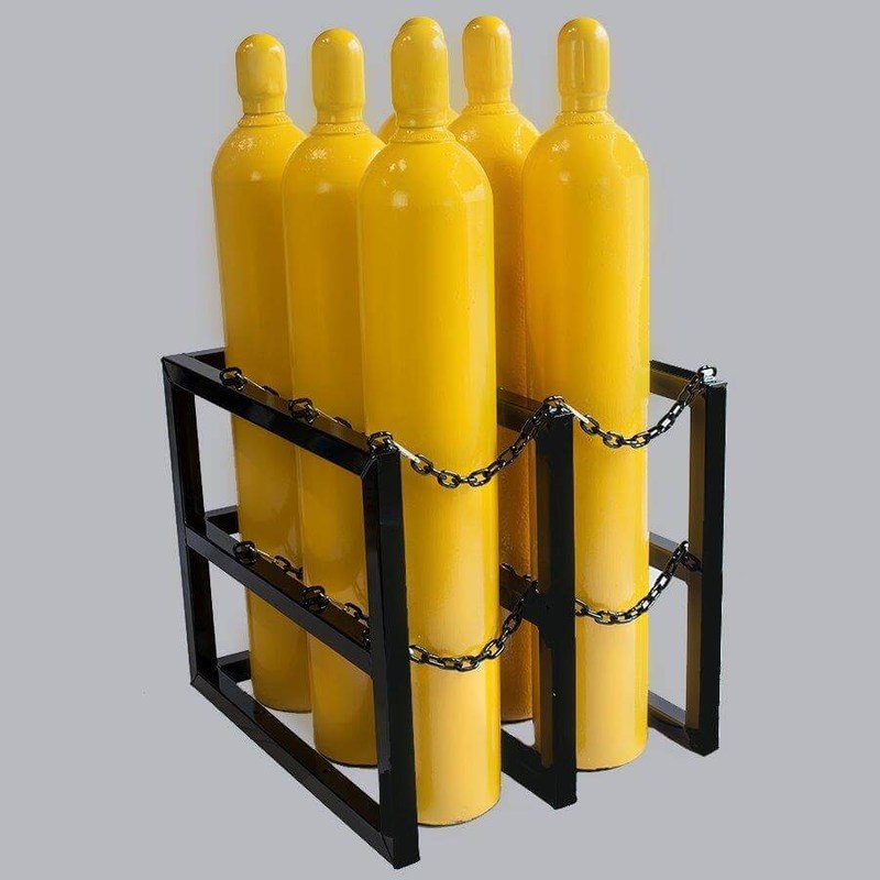 Metal Fab Steel Gas Cylinder Rack Black Painting Cylinder Bottle Rack