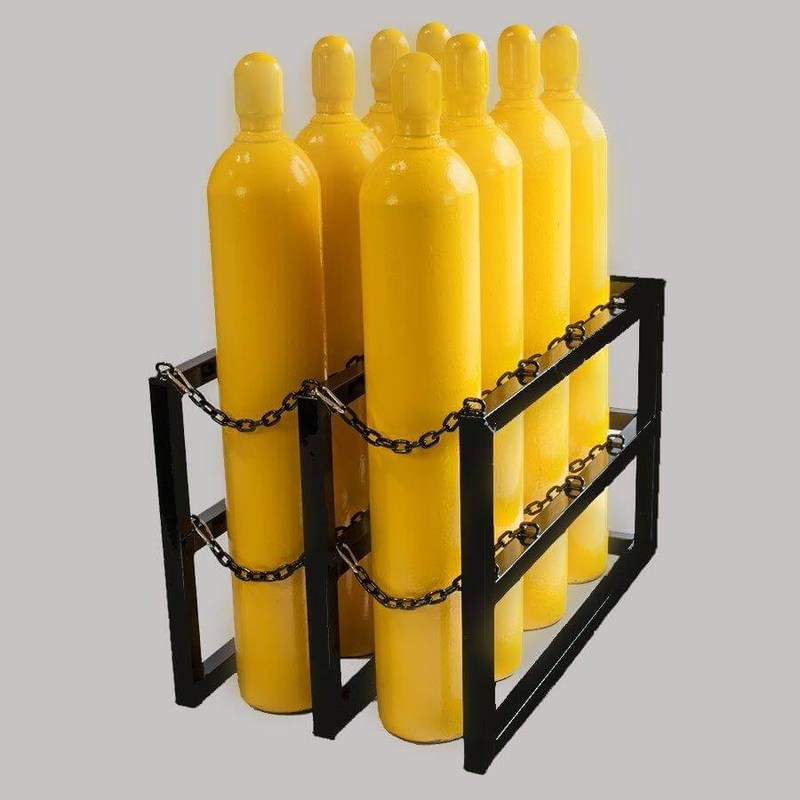 Metal Fab Steel Gas Cylinder Rack Black Painting Cylinder Bottle Rack