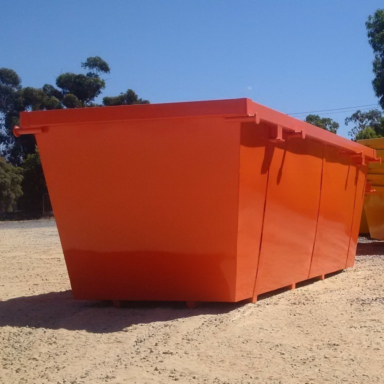 OEM Yellow Metal Skip Bin 10M3 Construction Waste Bins Customized