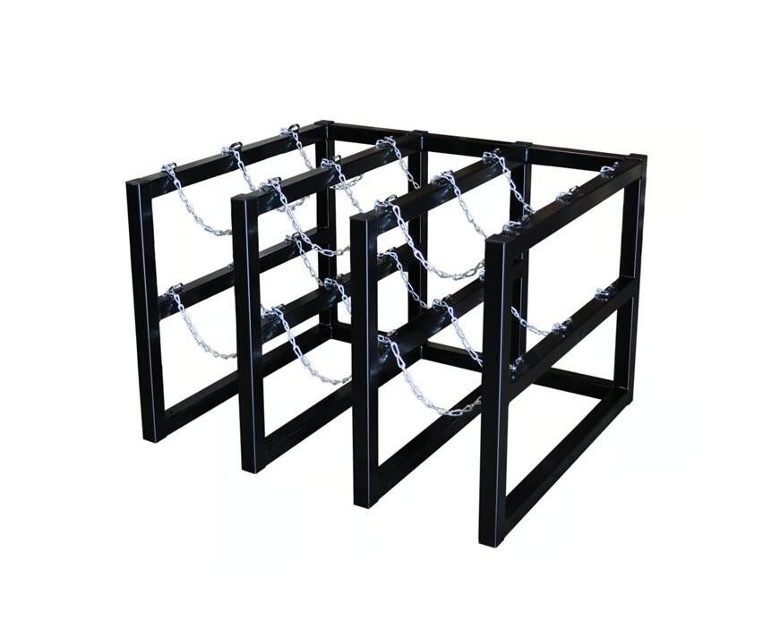 ISO9001 6 Cylinder Transport Rack 3 Wide By 2 Deep N2 Bottle Rack