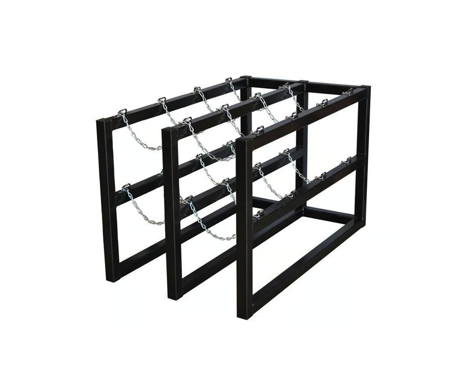 Three Tank Gas Cylinder Rack Compressed Gas Cylinder Storage Racks