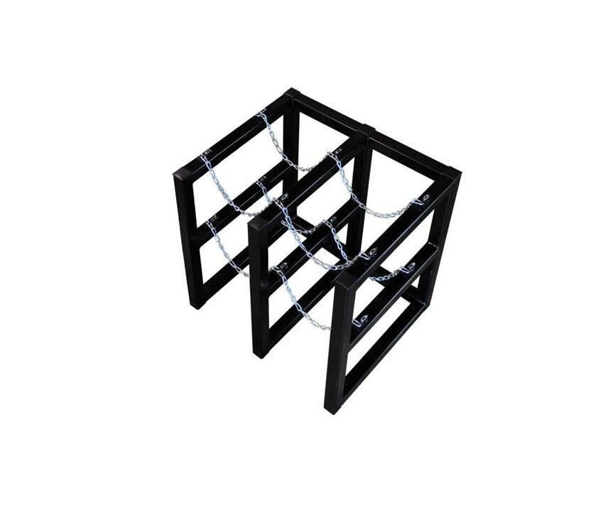 Metal Fab Gas Cylinder Rack 2 Wide By 2 Deep 4 Nitrogen Bottle Storage Rack