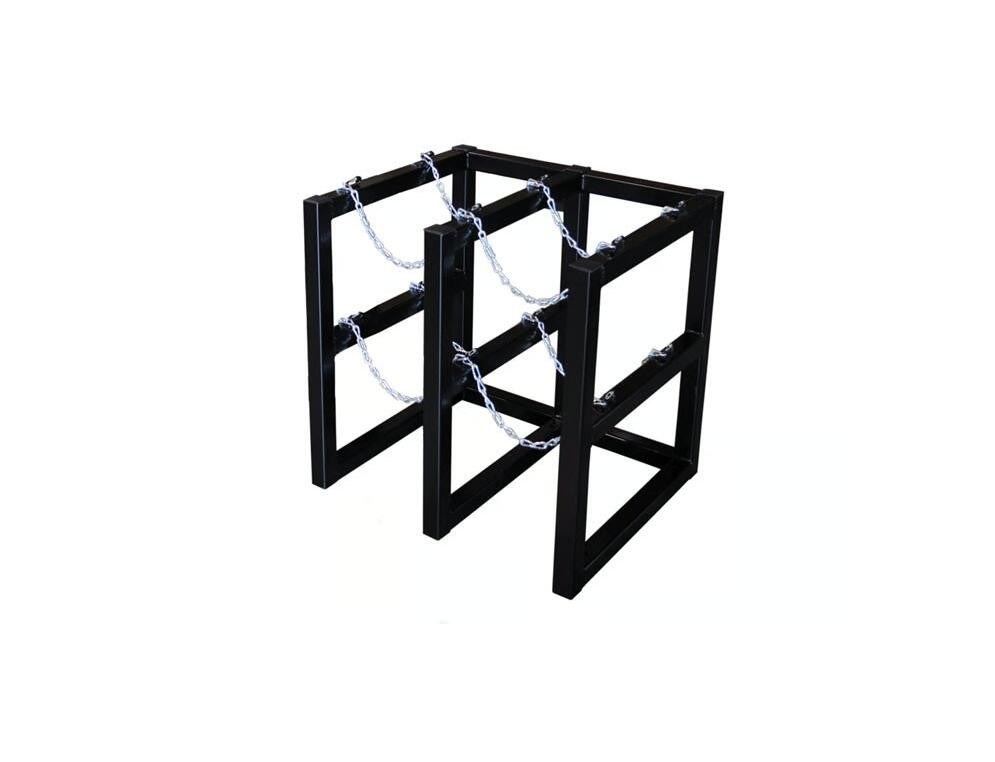 Metal Fab Gas Cylinder Rack 2 Wide By 2 Deep 4 Nitrogen Bottle Storage Rack