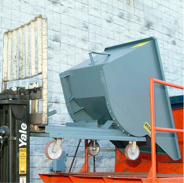 Low Profile Self Dumping Forklift Hopper 4000lbs Metal Dump Hopper