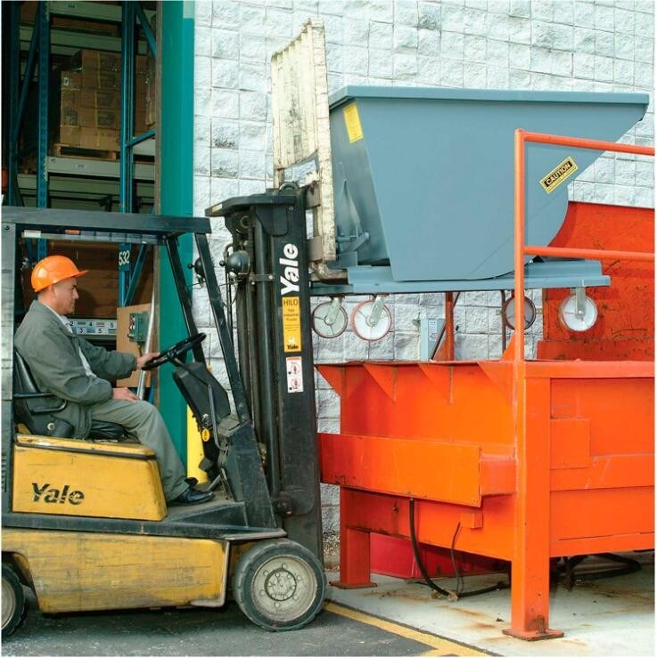 Low Profile Self Dumping Forklift Hopper 4000lbs Metal Dump Hopper