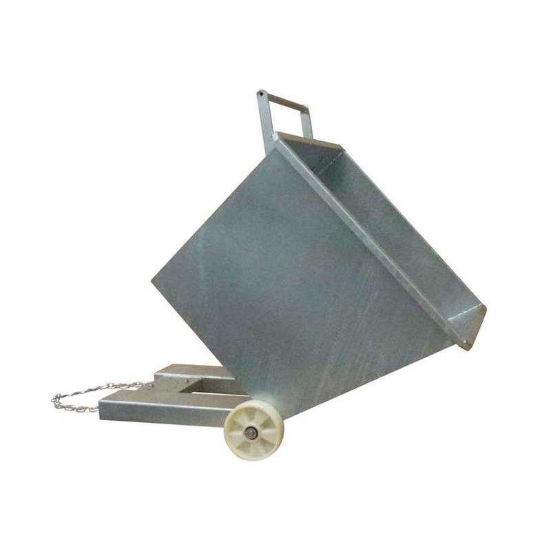 350kg Low Profile Dump Hopper Forklift Attachment Metal Self Dumping ...