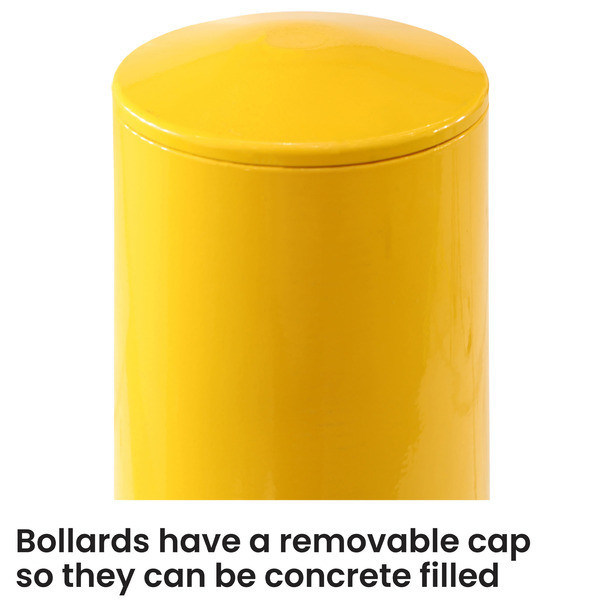 Yellow 1200mm Steel Safety Bollards Barriers Powder Coating Or Hot ...