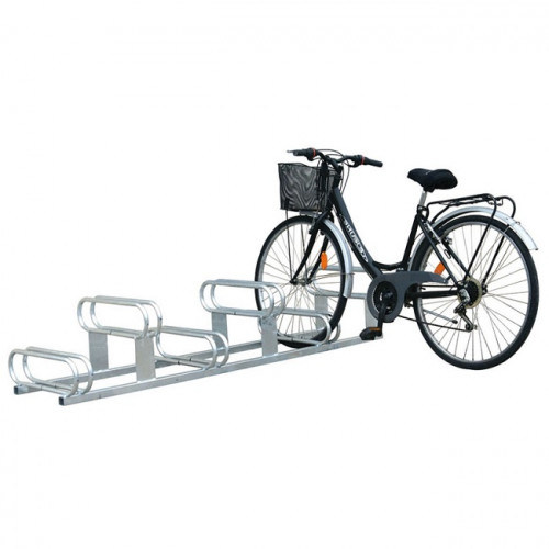 Green 6 Space Bike Floor Parking Rack Hardware Fabrication Customized