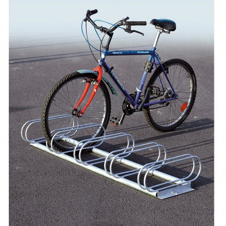 Green 6 Space Bike Floor Parking Rack Hardware Fabrication Customized