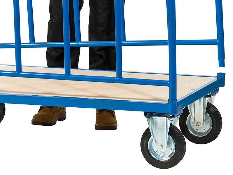 Fabrication 500KG Platform Trolley With Sides Platform Utility Cart Blue
