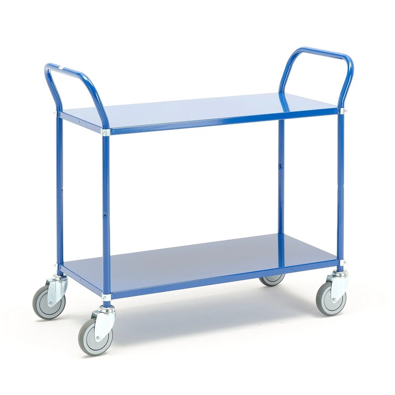 Green 2 Tier Shelf Trolley 250KGS Metal Utility Cart Fabrication