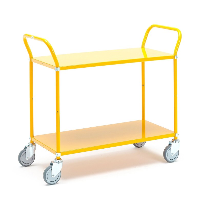 Green 2 Tier Shelf Trolley 250KGS Metal Utility Cart Fabrication