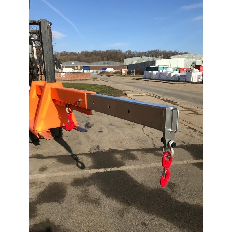 1000kg Forklift Mounted Jib Crane Forklift Attachment Orange