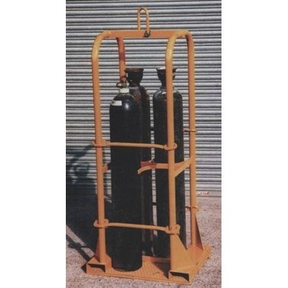 OEM Yellow Forklift Gas Bottle Carrier 250mm Dia LPG Cylinder Rack