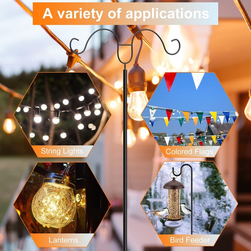 OEM Outdoor String Light Pole Bracket Powder Coating Finish