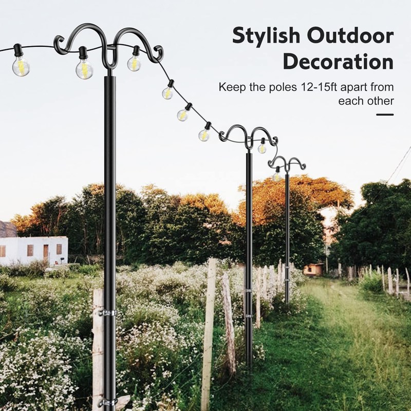 OEM Outdoor String Light Pole Bracket Powder Coating Finish