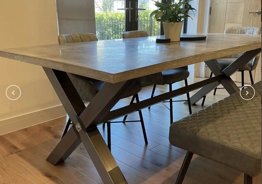 X SHAPED STEEL TABLE FRAME WITH CENTRE BAR AND TOP SUPPORT FRAME