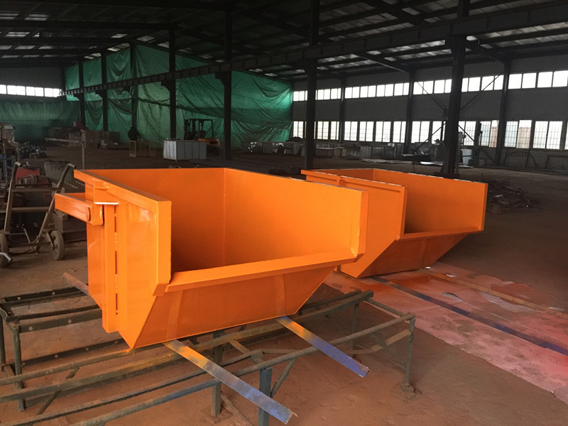 1 Yard Crane Boat Skip 3000lbs Self Dumping Skip Pan For Solid Waste