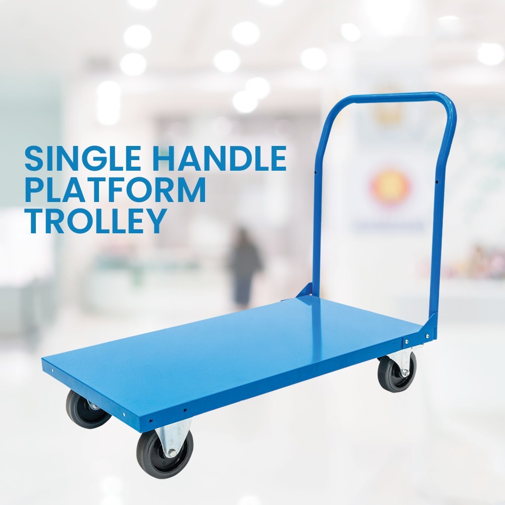 OEM Heavy Duty Platform Trolley 500kg Flatbed Push Cart Single Handle