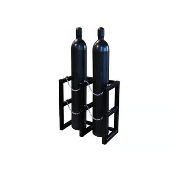Black Gas Cylinder Rack Fabrication 2 Tanks Oxygen Cylinder Storage Racks