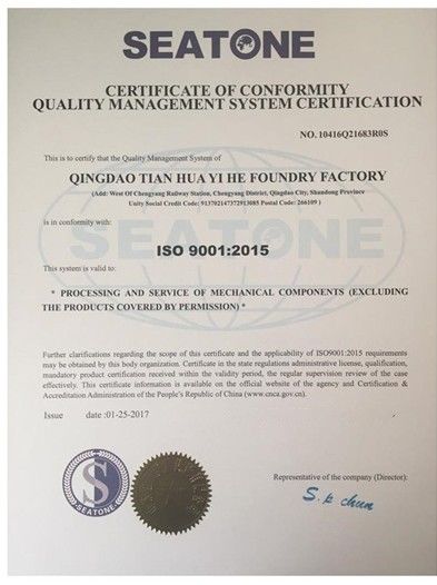 China Qingdao Tianhua Yihe Foundry Factory quality control